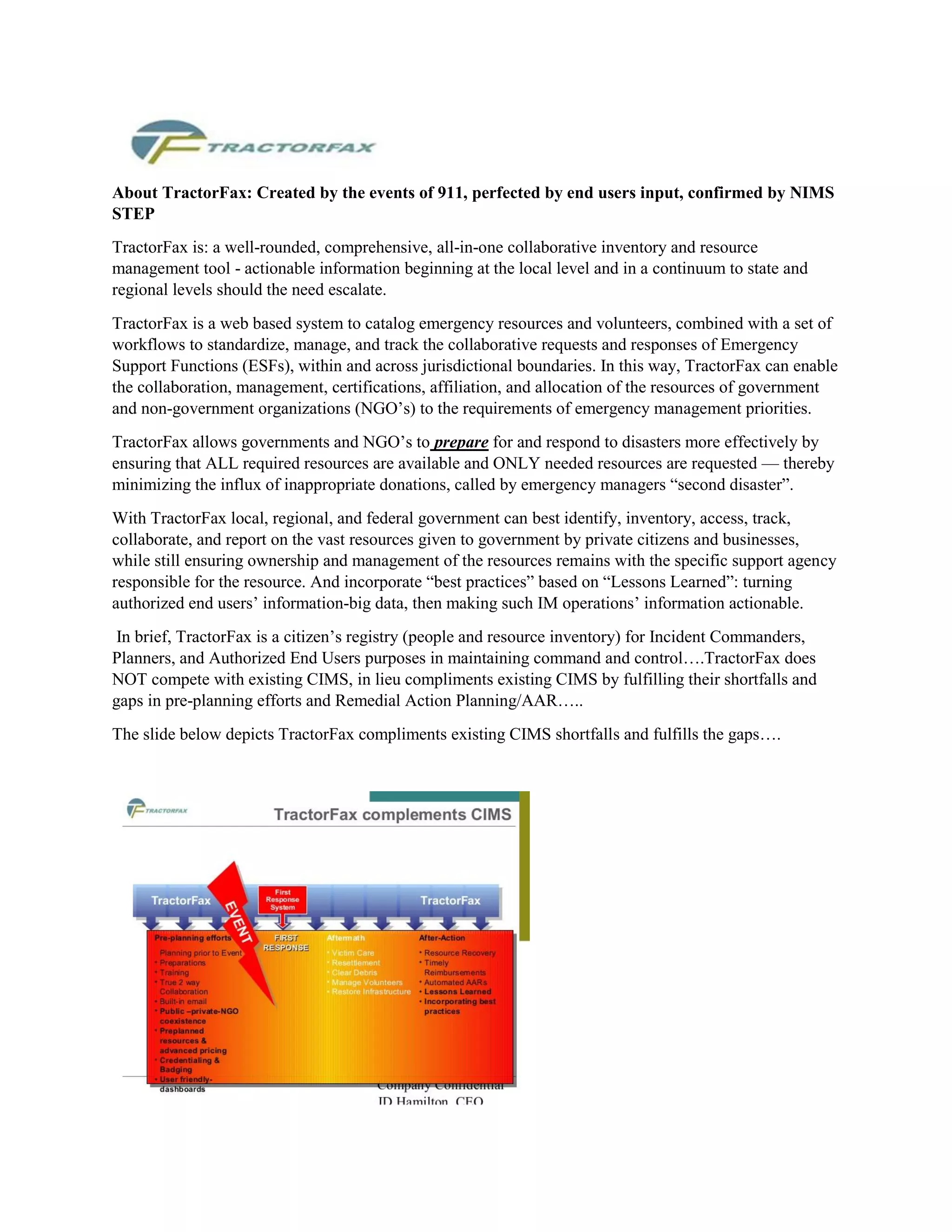 About TractorFax: Created, perfected, & confimred in supporting the NPS ...