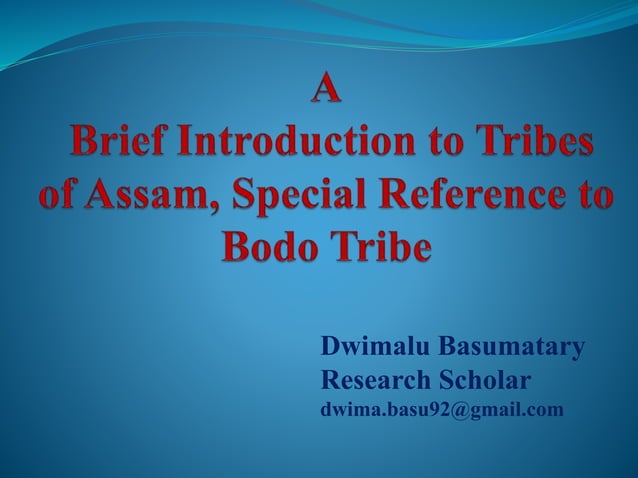 Bodo Tribe of Assam | PPTX