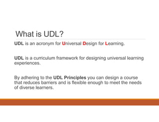 UDL and New Course Design | PDF