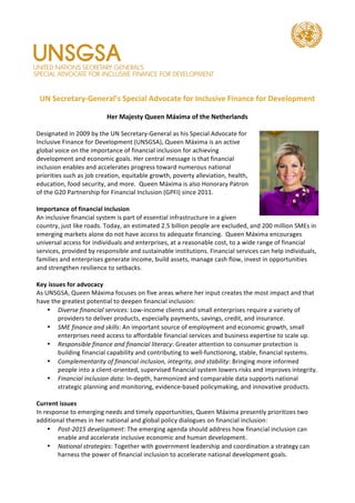 About unsgsa her majesty queen maxima of the netherlands | PDF