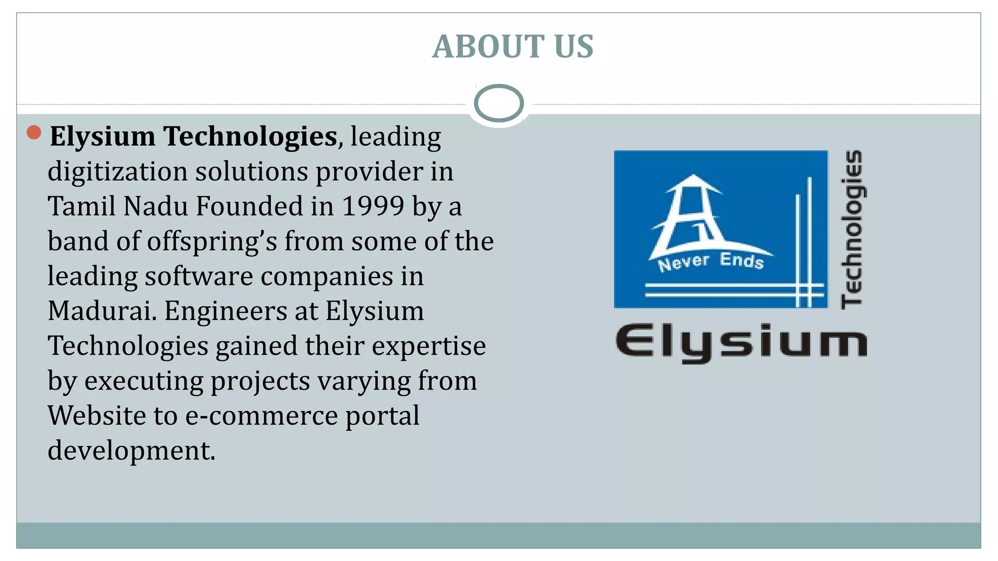 About Us-Elysium Technologies | PPT