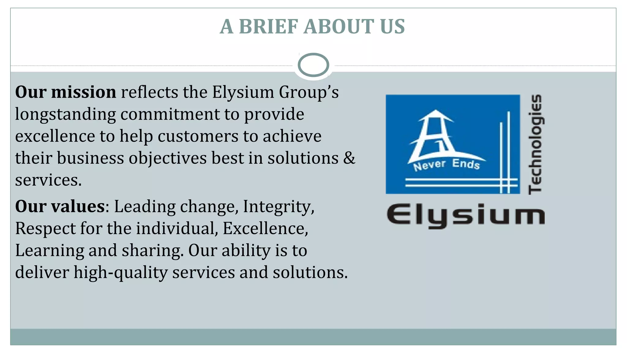 About Us-Elysium Technologies | PPT