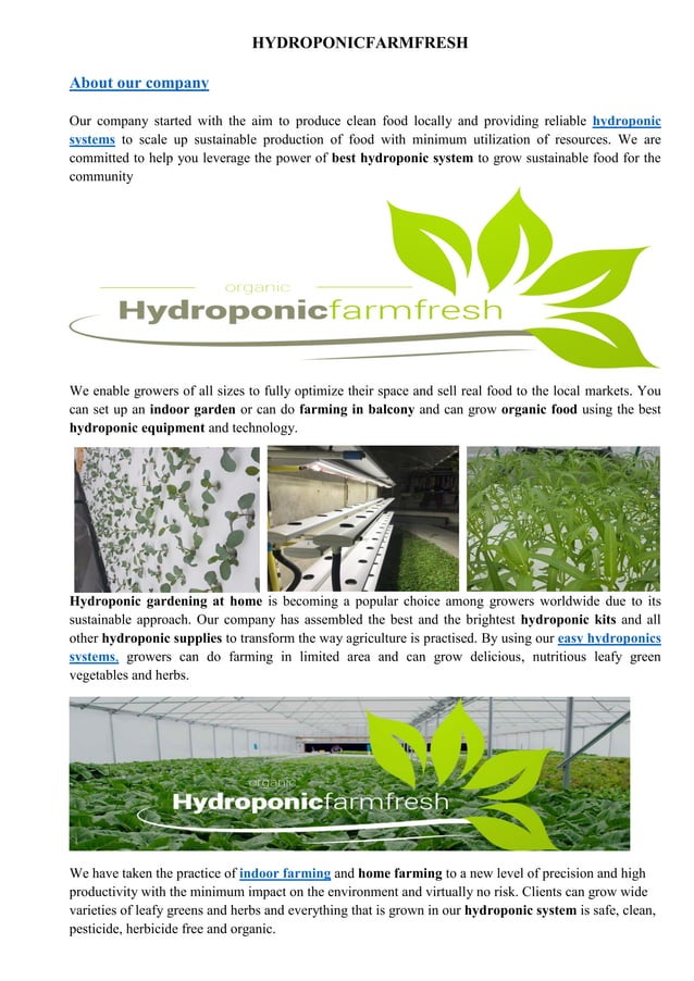 Hydroponic System | PDF