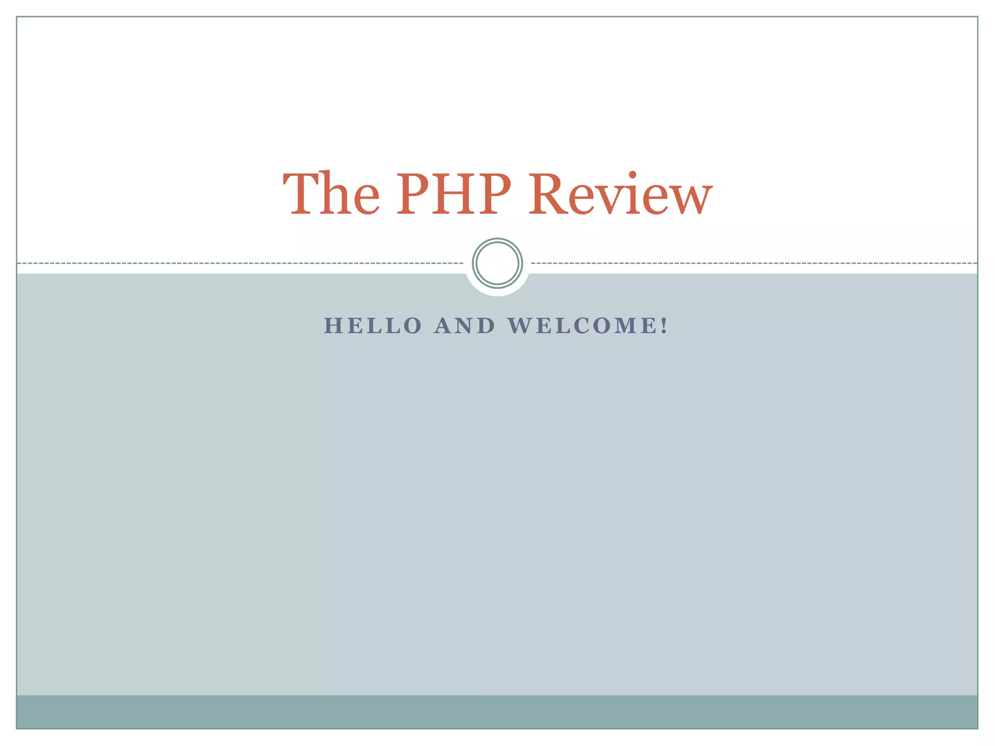 PHP Review | PPT