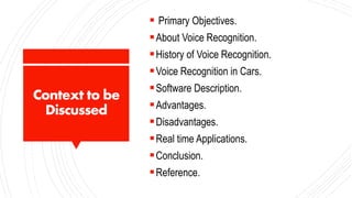 The concept of Voice Recognition. | PPTX