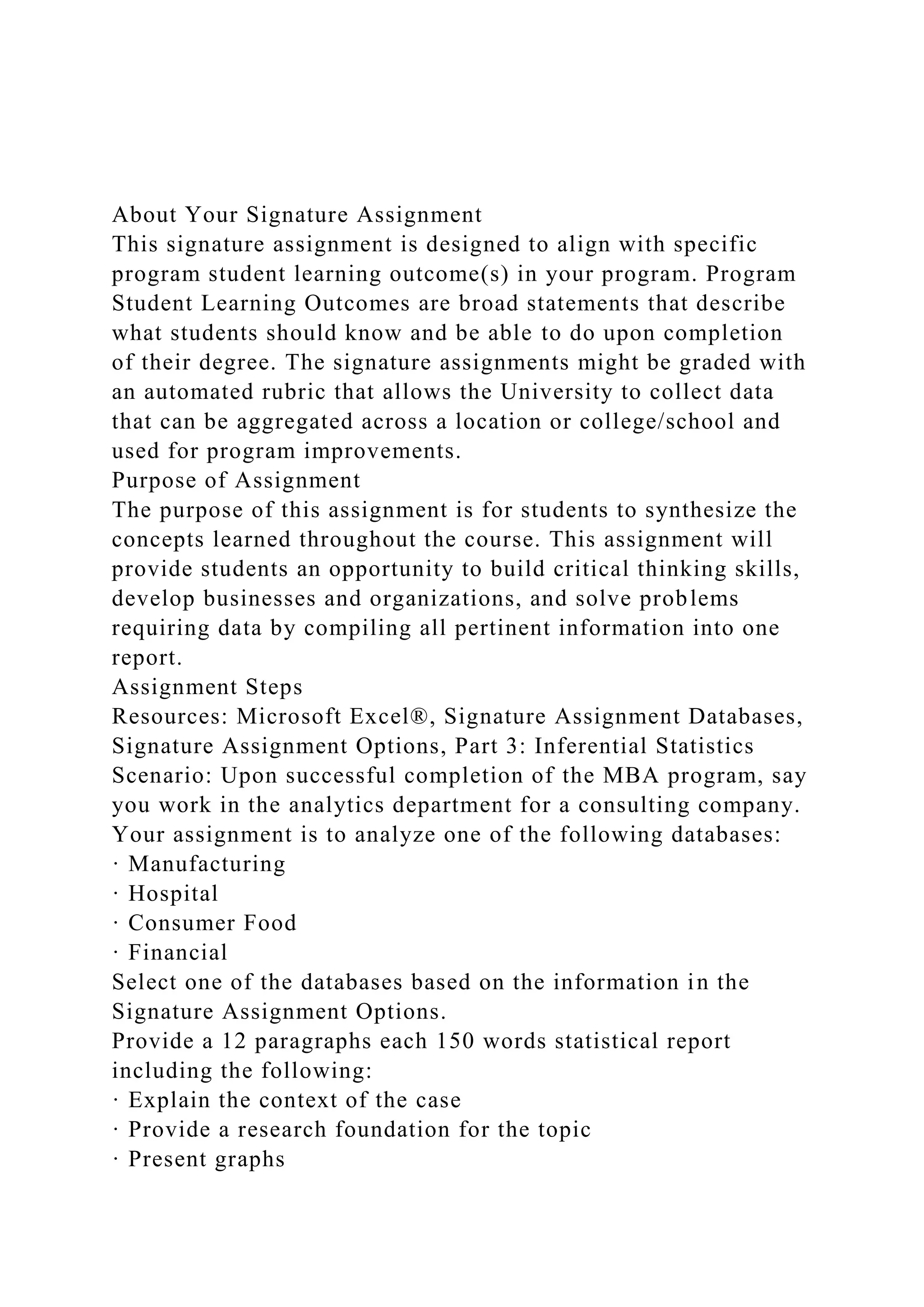 About Your Signature AssignmentThis signature assignment is de.docx