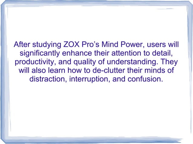 About Zox Pro Training | PPT