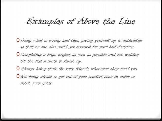 Above & below the line | PPTX