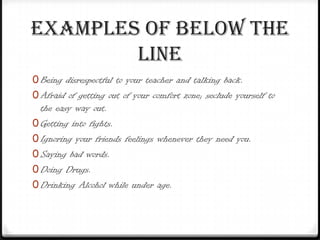 Above & below the line | PPTX