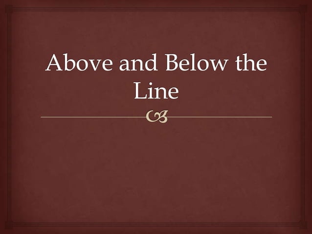 Above and below the line | PPT