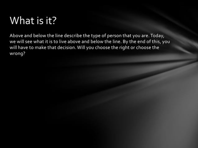 Above and below the line | PPT