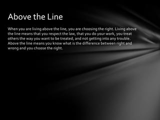Above and below the line | PPT