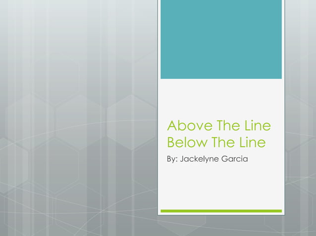 Above the line below the line | PPTX