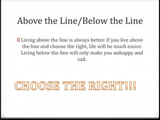 Live Above the Line! | PPT