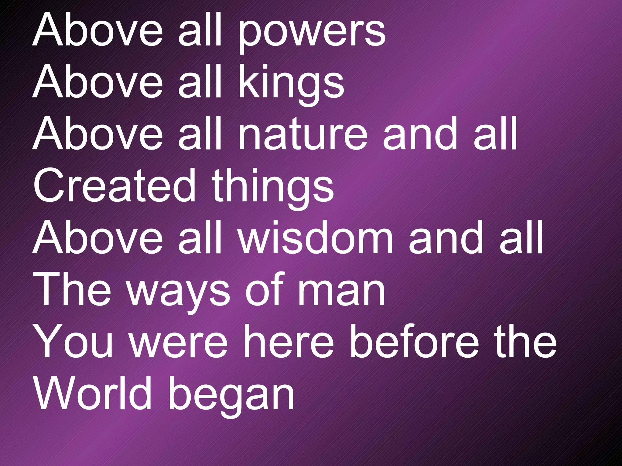 Above All | PPT
