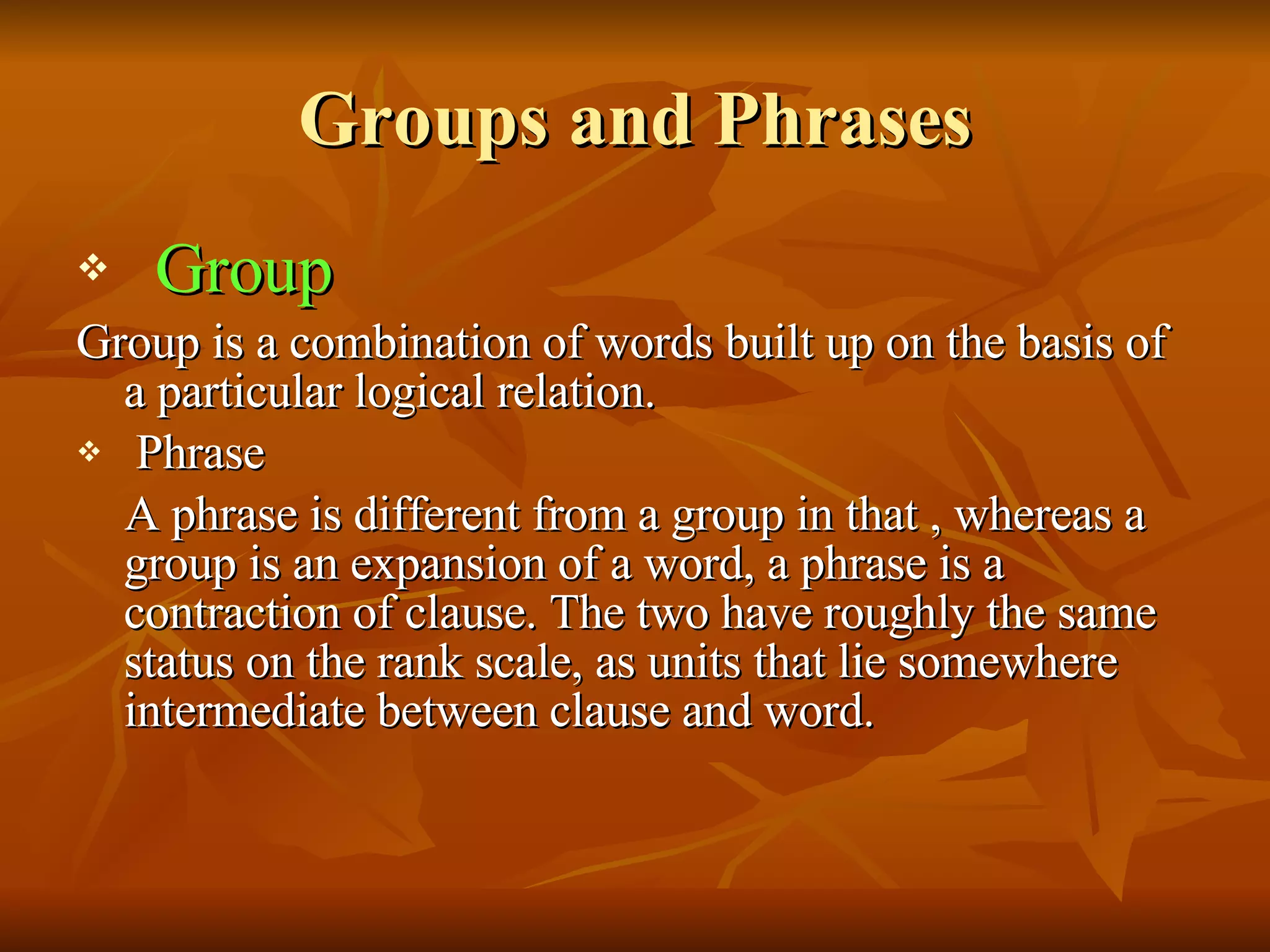 Above The Clause & Below The Cluase In Functional Grammar | PPT