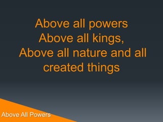 Above All Powers | PPTX