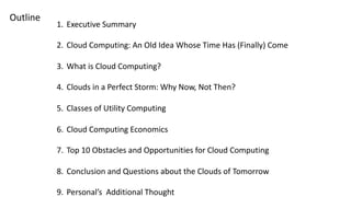Above the Clouds: A Berkeley View of Cloud Computing: Paper Review | PDF
