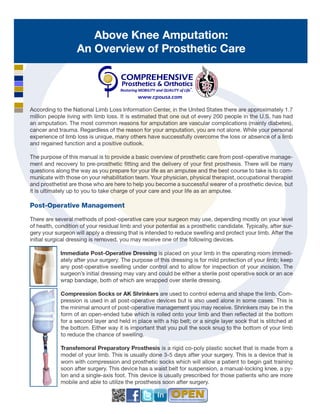 Above Knee Amputation An Overview Of Prosthetic Care | PDF