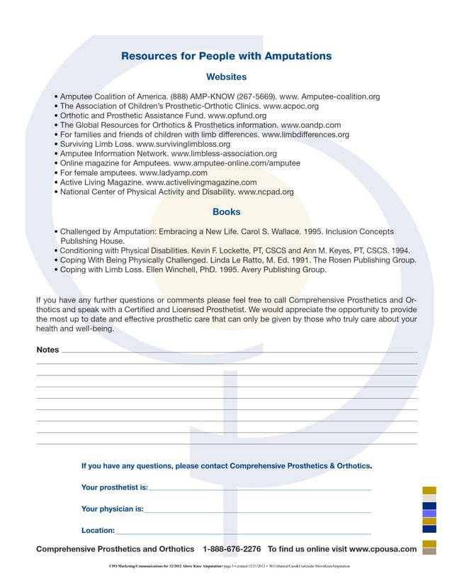 Above Knee Amputation An Overview Of Prosthetic Care | PDF | Surgery ...