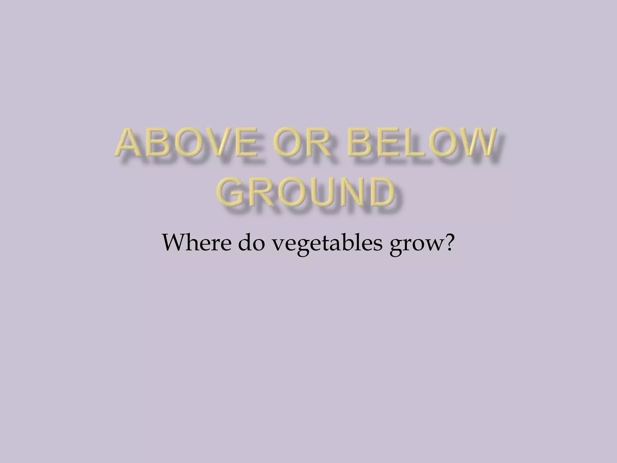 Above Or Below Ground | PPSX