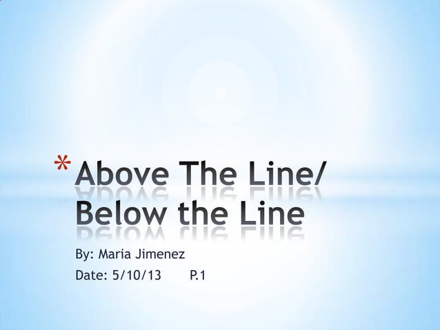 Above the line | PPT