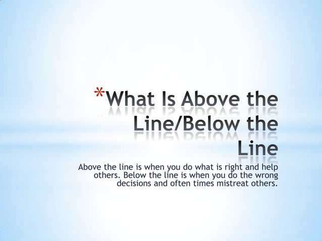 Above the line | PPT
