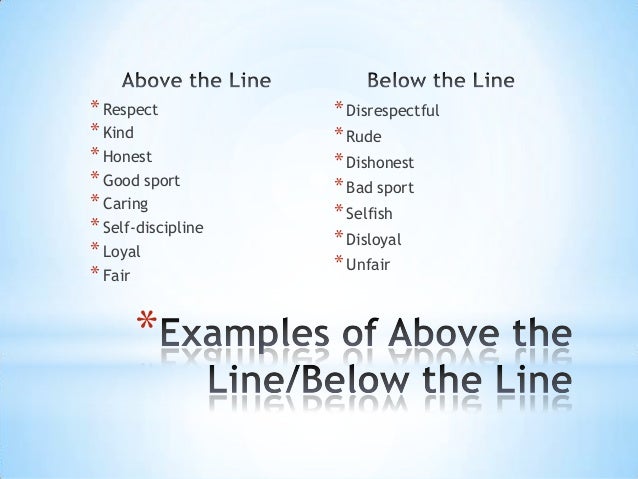 Above the line & Below the line By Maria J.