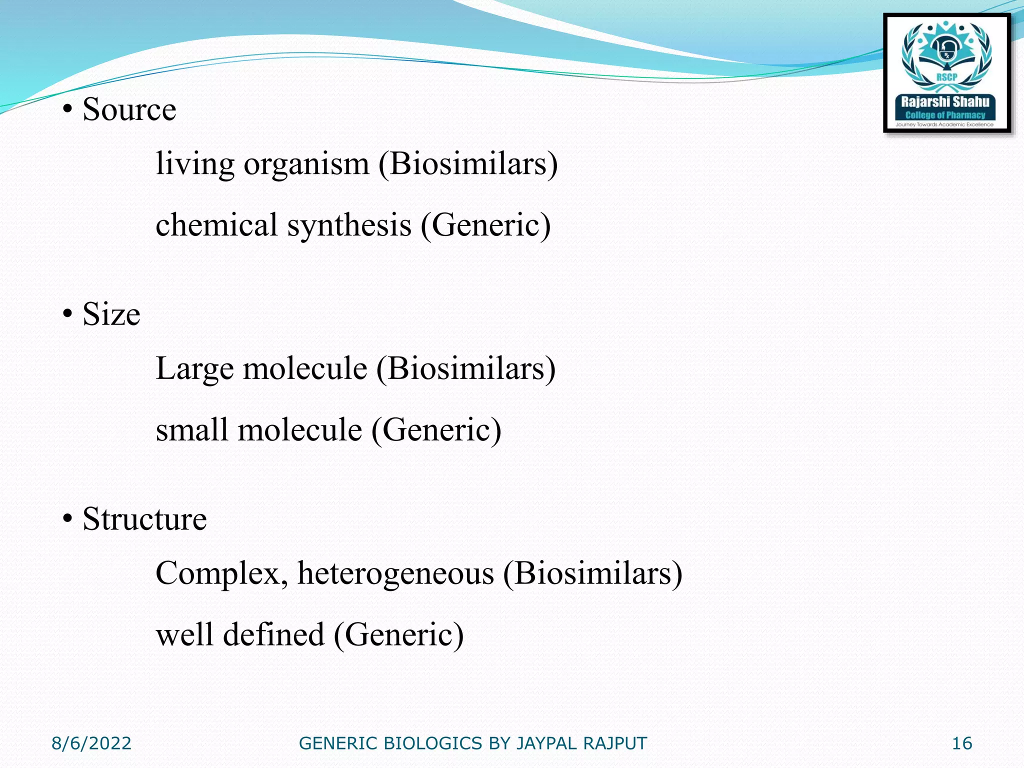 Generic biologics.pptx