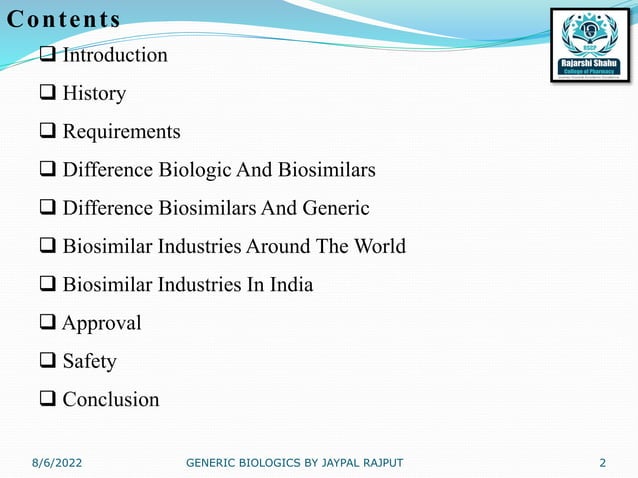 Generic biologics.pptx