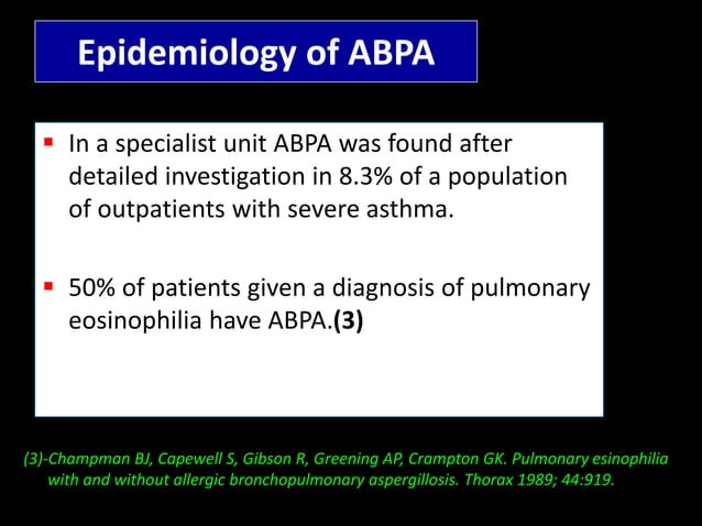 Allergic Broncho Pulmonary Aspergillosis (ABPA) by Dr.Tinku Joseph ...