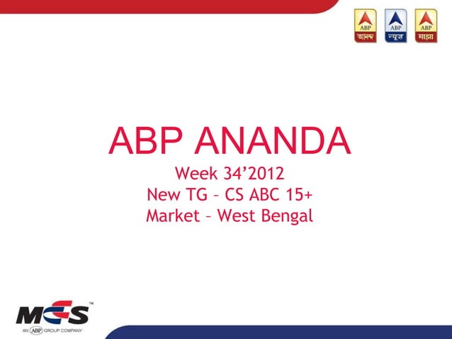 Abp ananda research snapshot wk 34 12 | PPT | Television | Entertainment