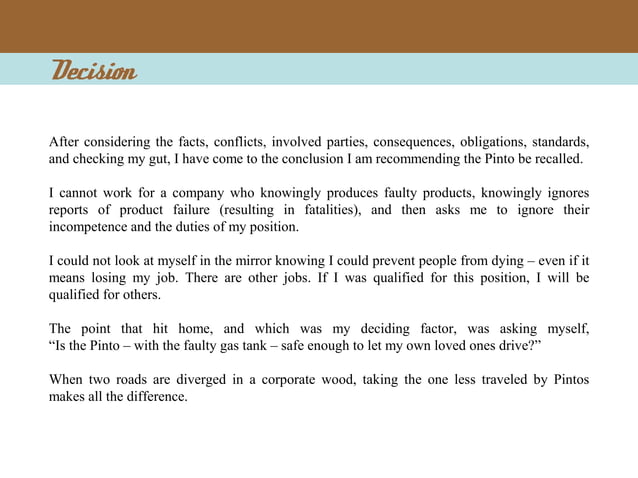 Ford Pinto_Ethics Case Study | PPT