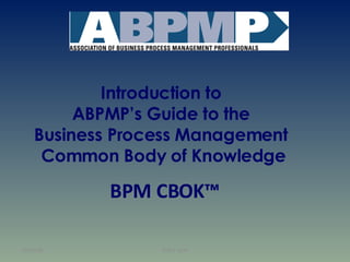 Abpmp Cbok May 2008 | PPT