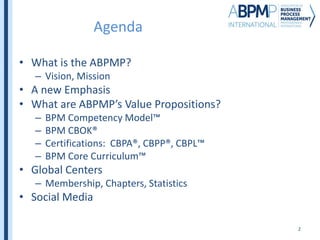 ABPMP International Overview | PDF | Professional School | Postgraduate Education