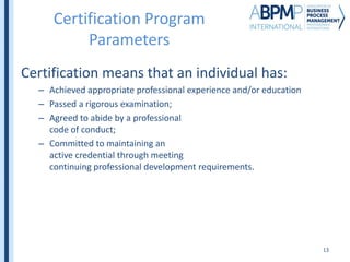 ABPMP International Overview | PDF