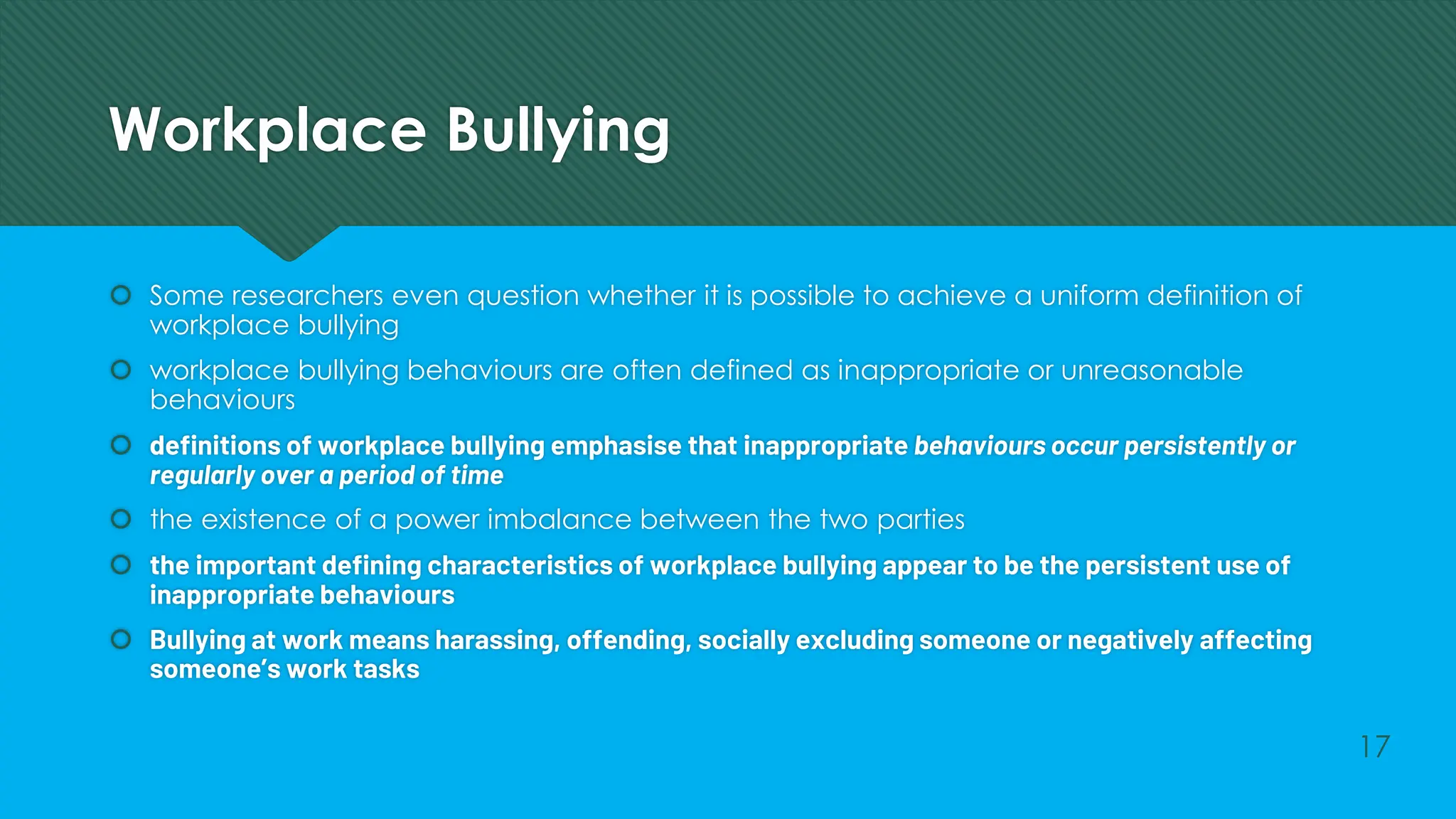 Employment Ethics and Workplace bullying | PPT