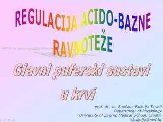 Regulacija acidobazne ravnoteže: Glavni puferski sustavi u krvi | PPT