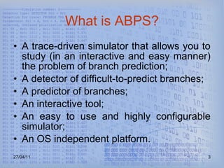ABPS - Advanced Branch Prediction Simulator | PPT