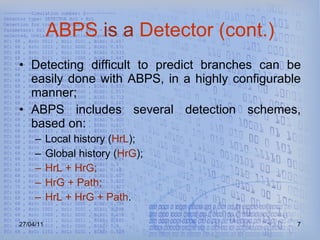 ABPS - Advanced Branch Prediction Simulator | PPT