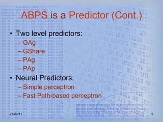 ABPS - Advanced Branch Prediction Simulator | PPT