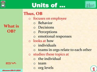 Organization behavior second year for marketing management student | PPT