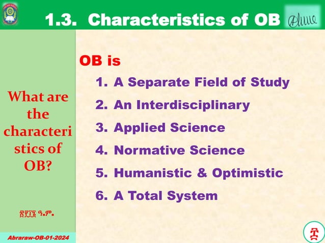 Organization behavior second year for marketing management student | PPT