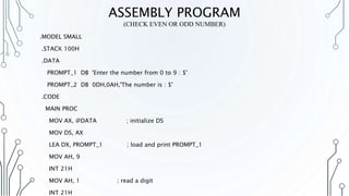 Assembly Language and microprocessor | PPTX