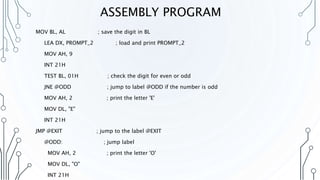 Assembly Language and microprocessor | PPTX