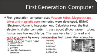 Generation of computer | PPTX | Desktops | Computing