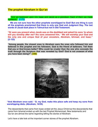 The forefather of religions, the prophet Abraham. | PDF