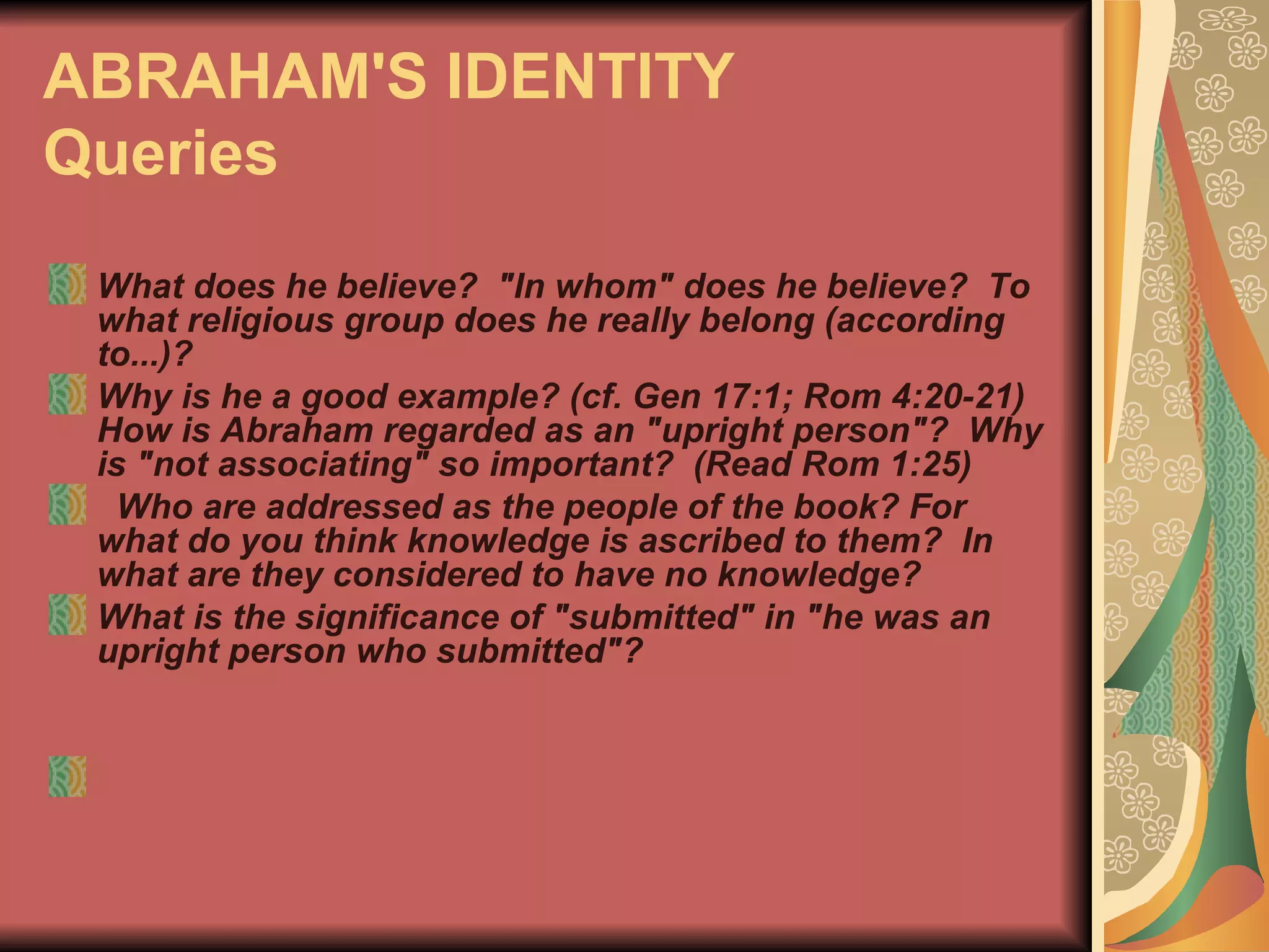 Abraham in the Qur'an | PPT | Christianity | Religion & Spirituality