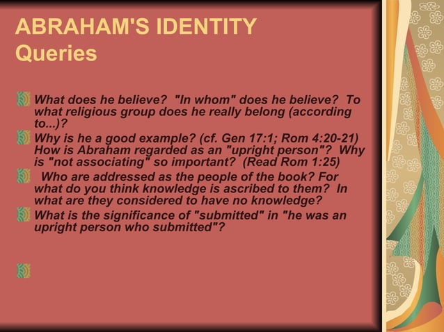 Abraham in the Qur'an | PPT | Christianity | Religion & Spirituality