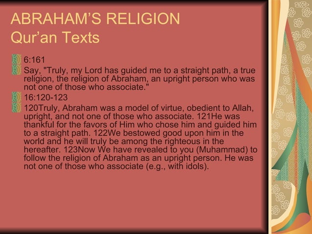 Abraham in the Qur'an | PPT | Christianity | Religion & Spirituality